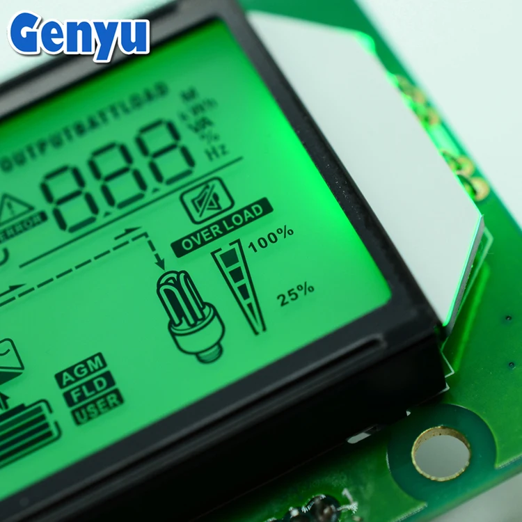 Custom Inverter LCD Screens - Monochrome 7 Segment Display