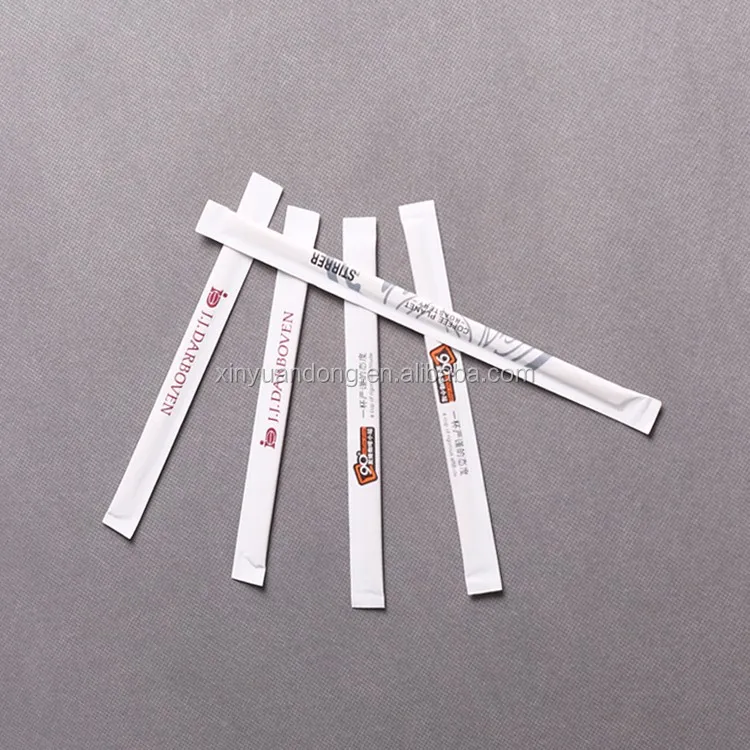 Individual Paper Wrapped Wooden Coffee Stirrer 190mm Stirring Stick ...