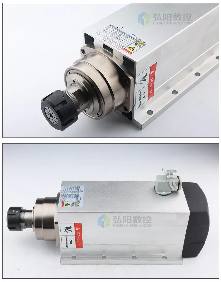 Jst 6kw 220v /380v Air Spindle Motor With Flange High Speed Air Cooled ...