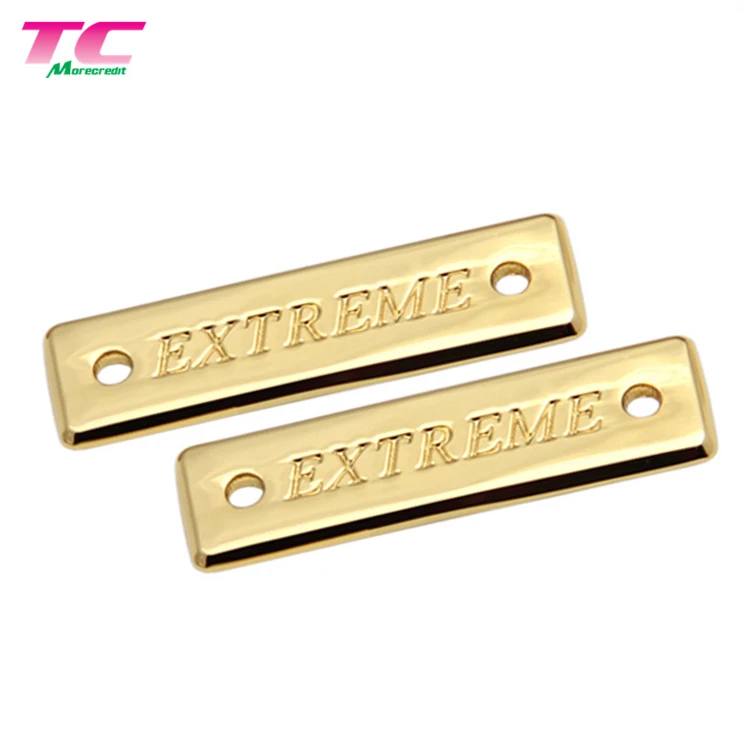 Custom Metal Clothing Label Tag - Gold Triangle Design