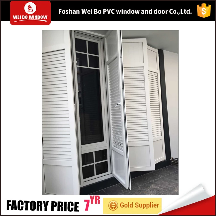 House Balcony Pvc/upvc Panel Shutters Vinyl Louver Door And Window From ...
