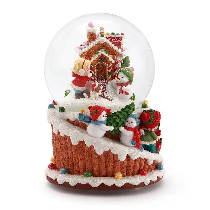 Christmas Music Snowball - Kids Playing in Resin Globe