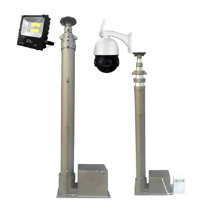 5m Portable Illumination Cctv Electric Security Telescopic Mast - Buy ...