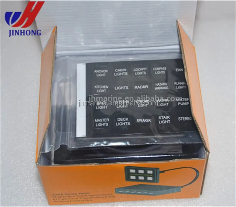 6 Gang Led Back Capacitive Touch Screen Panel Boat Caravan Switch Panel ...
