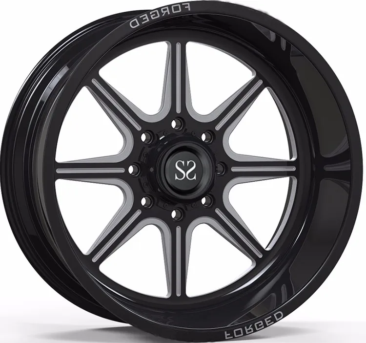 SAE J2530 20 Inch Replica Forged Alloy 4x4 Wheels, Black Rims