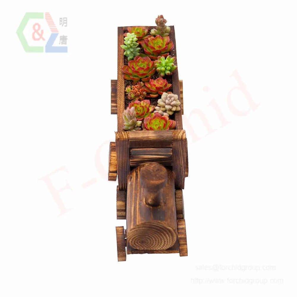 Wood Train-Shape Flower Planter - Perfect for Garden & Home