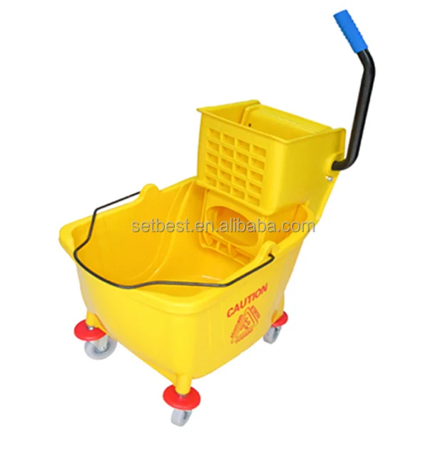 35qt 32l Single Wringer Mop Squeeze Bucket Side Press Wringer Cleaning ...