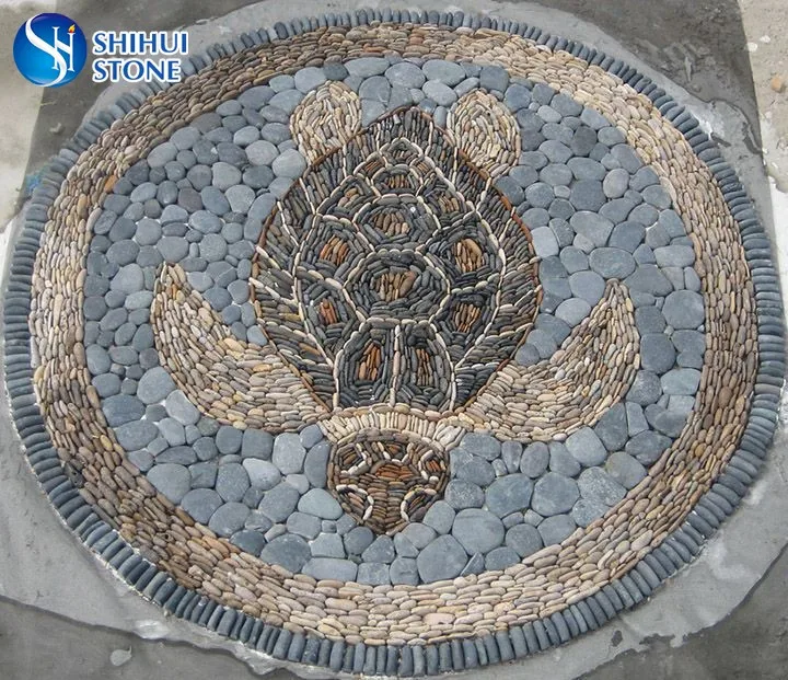 Landscaping Small Flat River Rock Stones Walkway Sidewalk Black Round ...