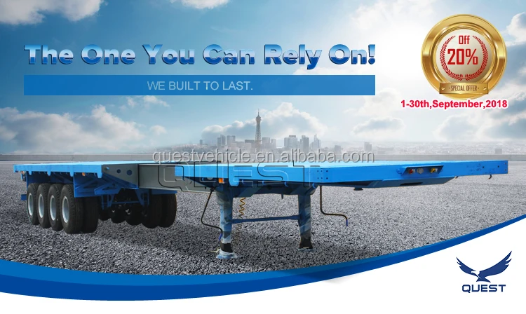 QUEST 80tons Extendable Flatbed Trailer - 40ft to 45ft