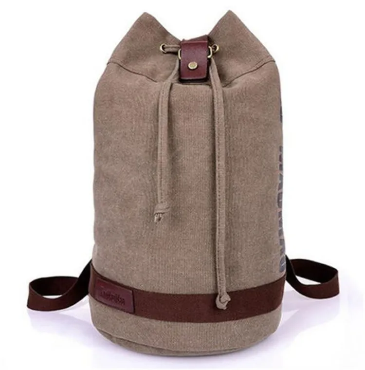 Durable Washing Thick Round Bottom Canvas Backpack Bag,Canvas ...