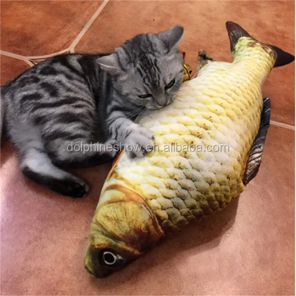 Mix Size Interactive Cat Catnip Fish Toy With Crinkle Fashion Pet ...
