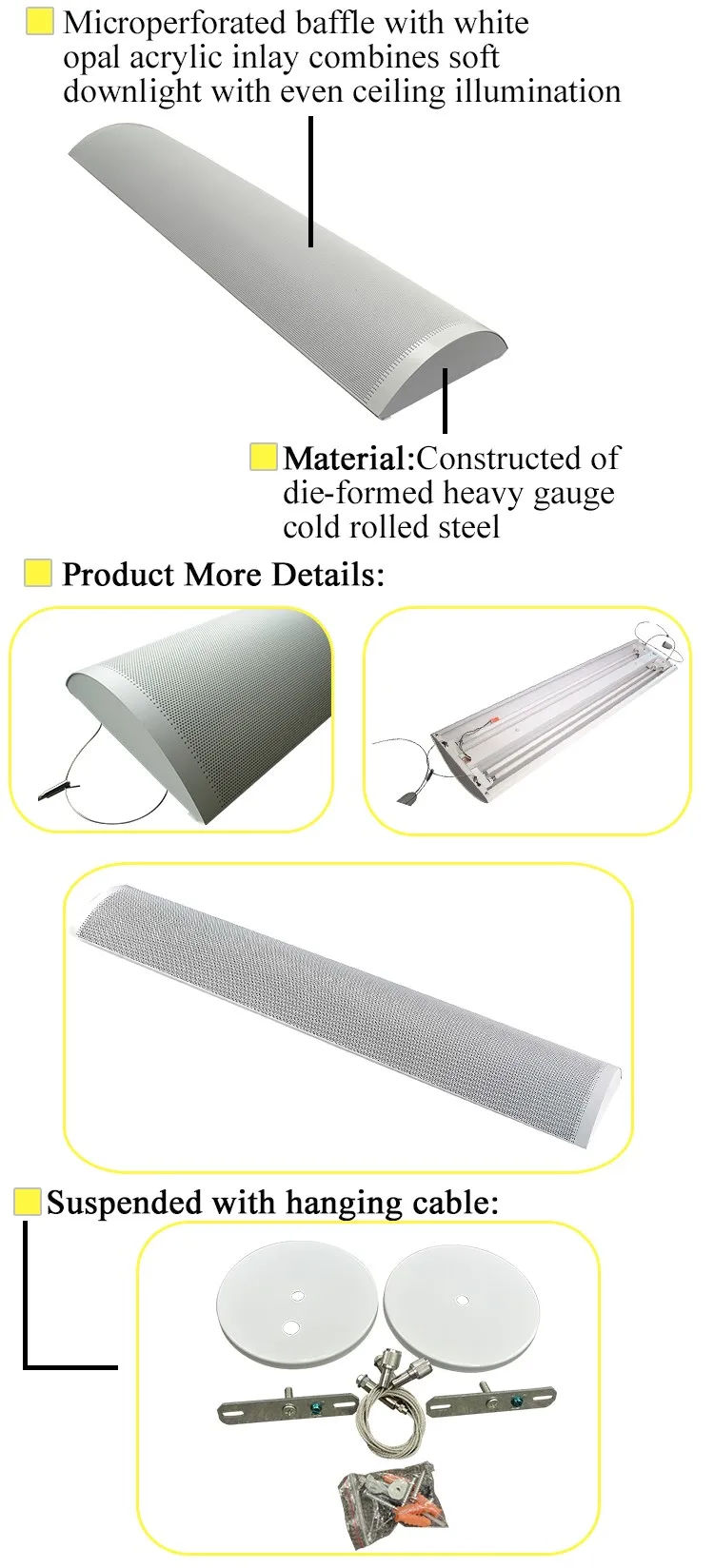 Semi Direct Indirect Suspended Steel Housing Led Pendant Lighting - Buy ...