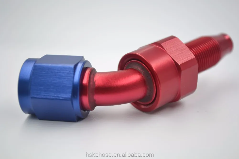 An6 An10 6an 10an 45 Degree 45deg 45 Angle Jic Female Swivel Aluminum ...