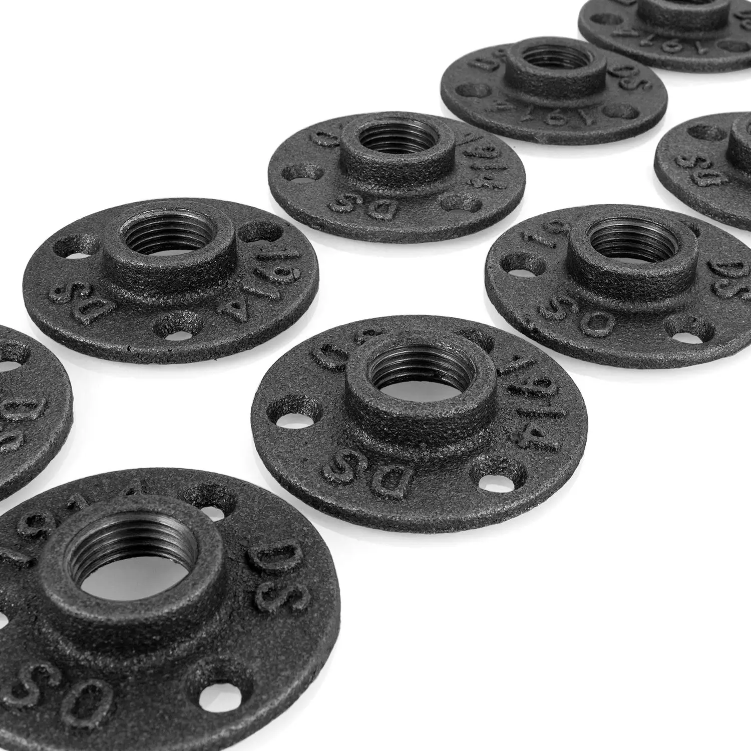 1" Black Floor Flange Cast Iron Pipe Fittings For Steampunk Furniture ...