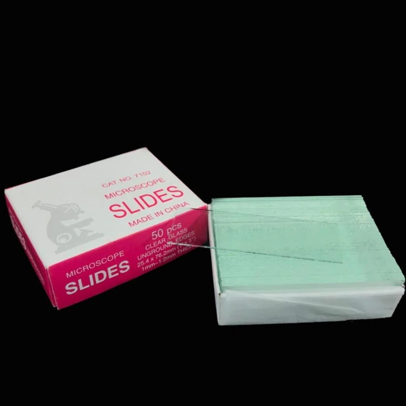 50pcs 72 Pcs 1mm 1.2mm 25.4*76.2 Unground Edges 7102 Glass Microscope ...