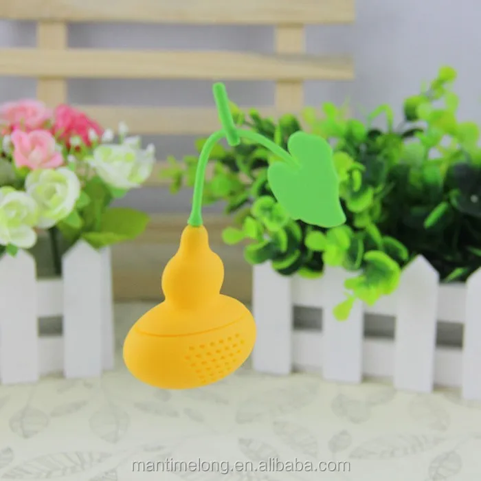 Unique Cute Gourd Glass Cup Tea Strainer Infuser Silicone Loose Tea ...
