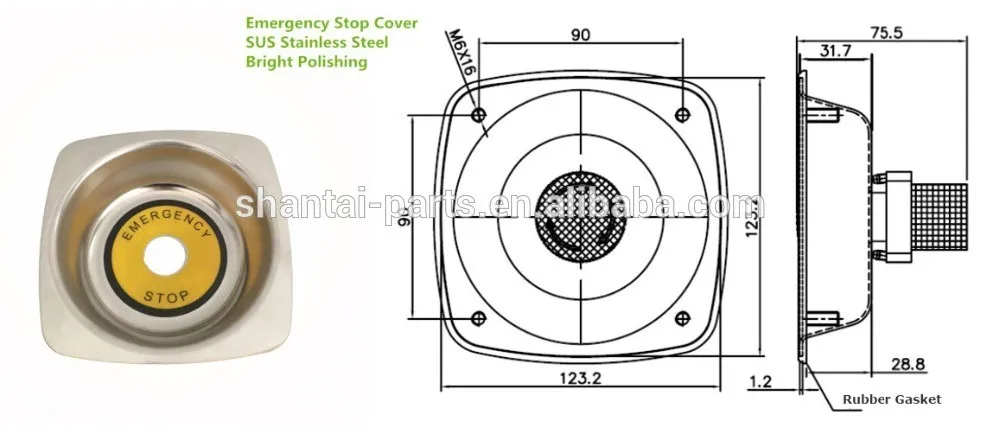 Parts & Accessories Of Genset - Cover,Emergency Stop Push Button Switch ...