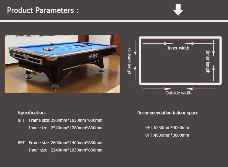 Tb 6th Generation Commercial Pool Table Billiard Table Pool For Sale ...