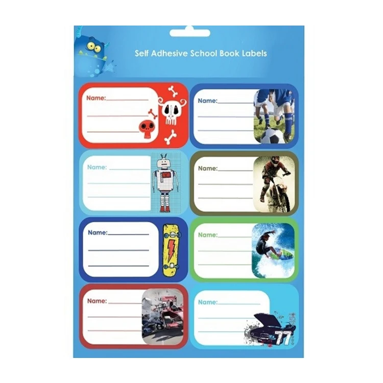 Custom Self Adhesive School Book Labels Name Stickers For Kids Books 