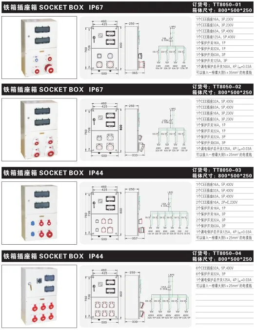 Power Distribution Box Electrical Outlet Boxes Steel Boxes Ip44 - Buy ...