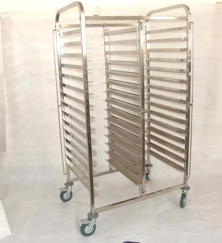 Commercial Stainless Steel Single Line Bakery Pan Rack Trolley Cart ...