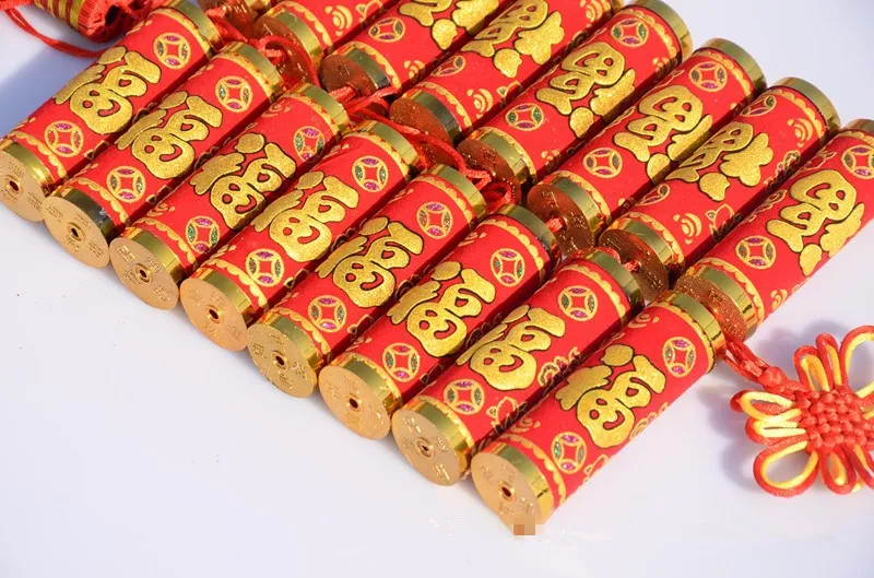 Chinese New Year Decoration Red Firecrackers With Red Tassel And ...