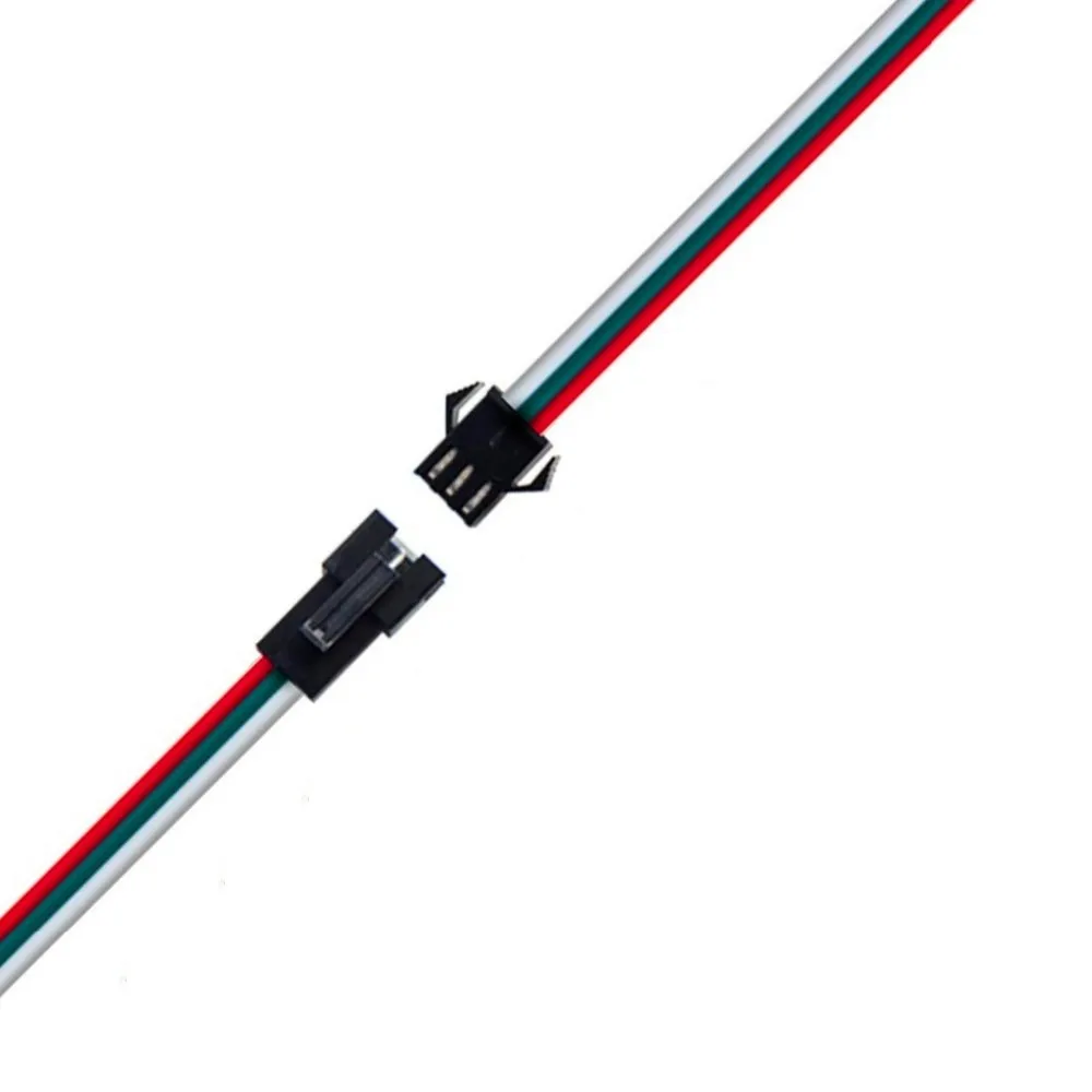 Jst Sm 3 Pin Male Female Led Connector Plug Jumper Wire Cable Assembly ...