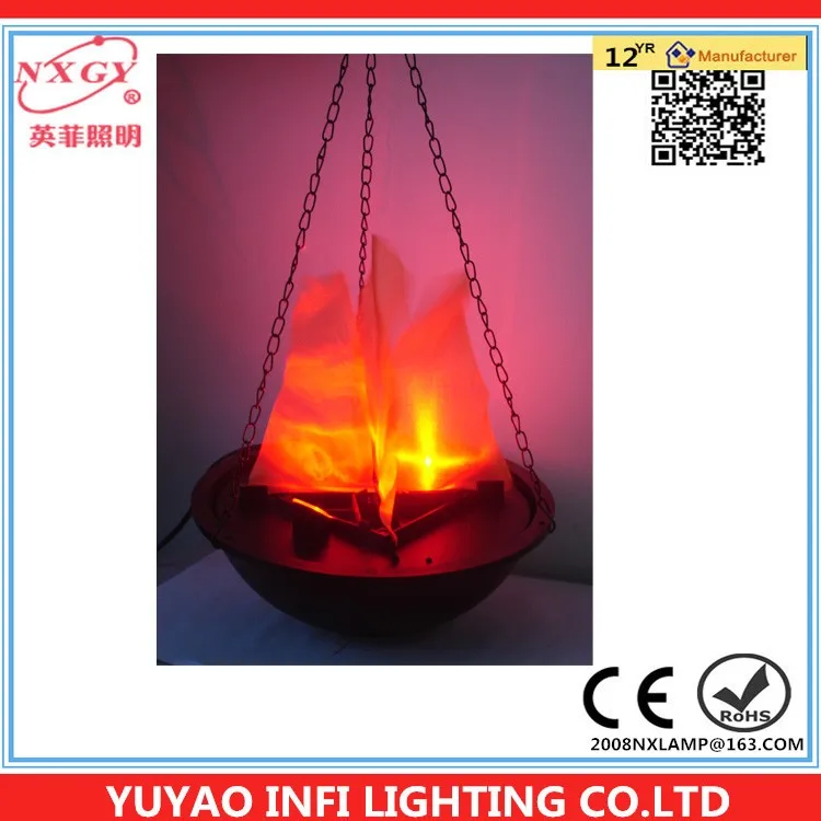 Silk Hanging Fire Flame Lamp - Red, 12W Incandescent