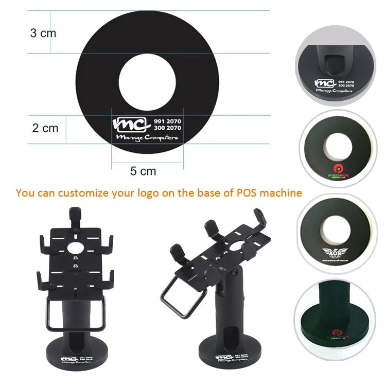 Universal Credit Card Machine Stand Black Plastic Rotatable Pos ...