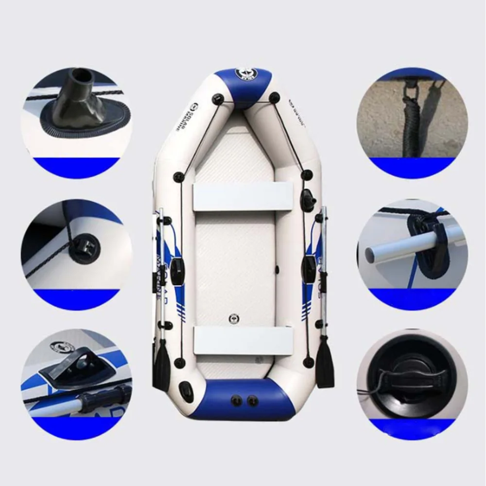 2-person PVC Inflatable Pontoon Boat - Ideal for Lakes & Rivers