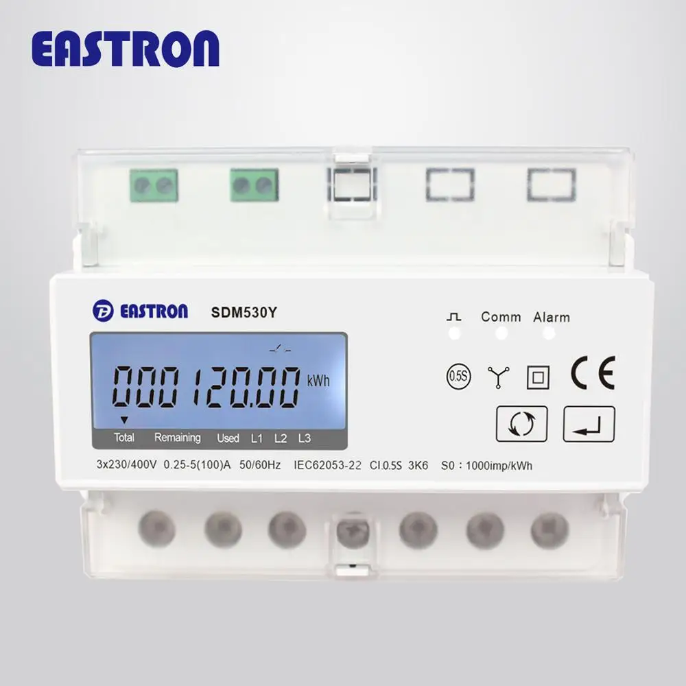 Sdm530y Remote Control Electric Meters Three Phase Digital Prepaid ...