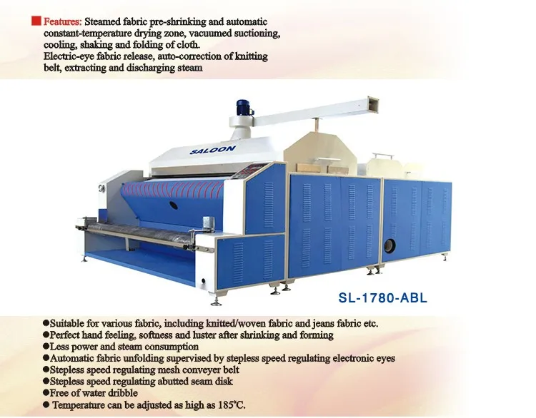 83" Inspecting Width Wide Application Fabric Pre Shrinking Machines ...