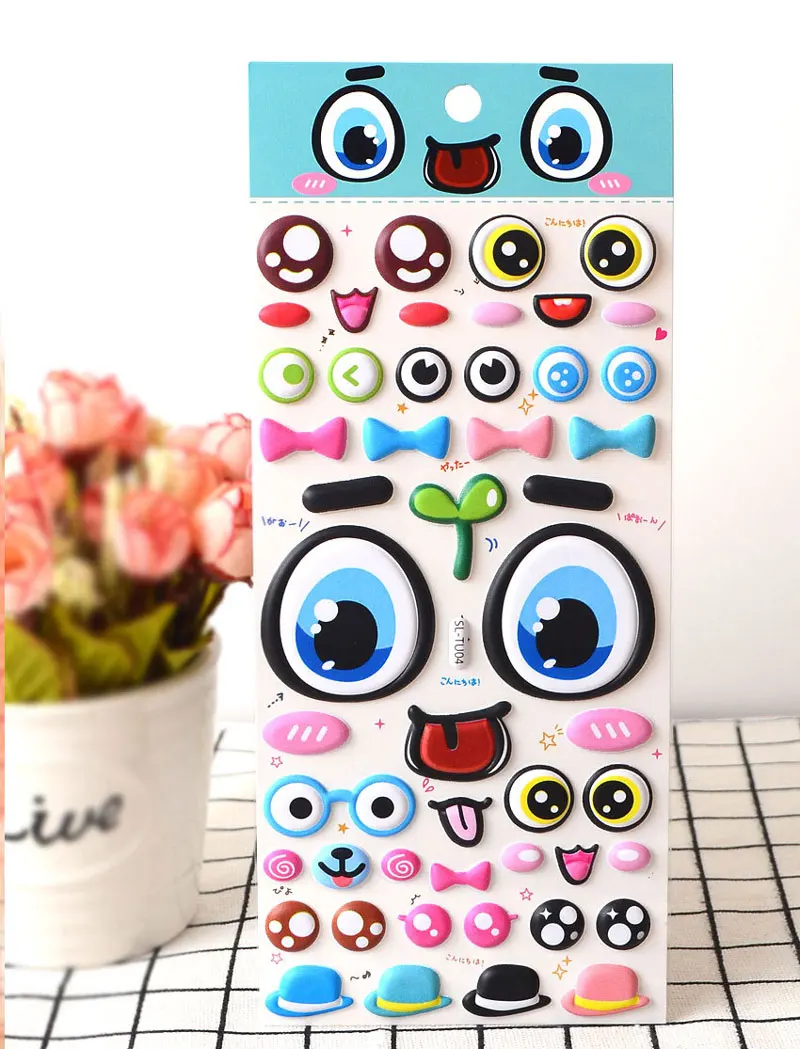 Eyes And Nose Diy Stickers For Kids,Bubble Stickers For Scrapbooking ...
