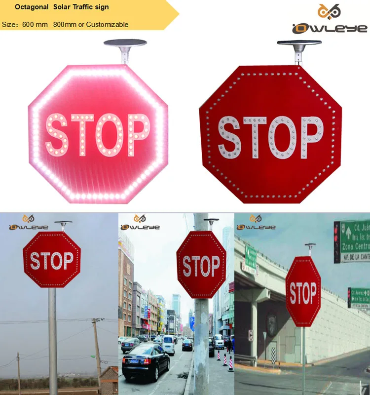 Flashing Led Stop Signs/highway Led Board Signs/solar Powered Traffic ...