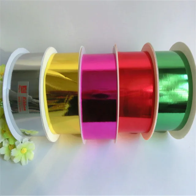 Shiny Gold Metallic Plastic Polypropylene Ribbon