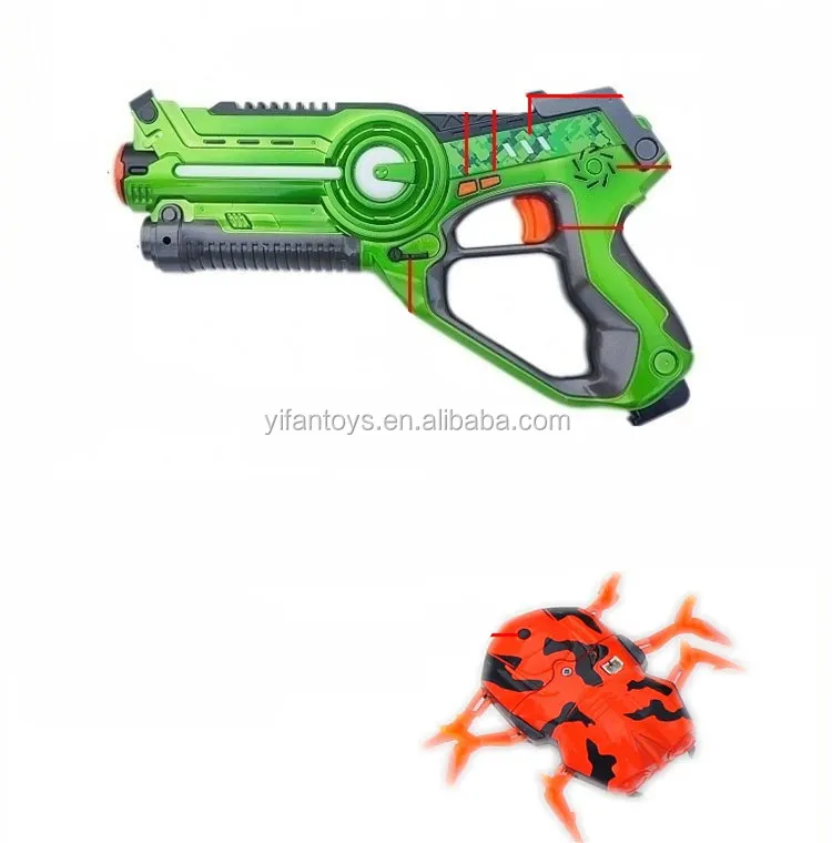 W7001 Laser Shooting 1pcs Infrared Beetle & 1pcs Bug Shooting Gun ...