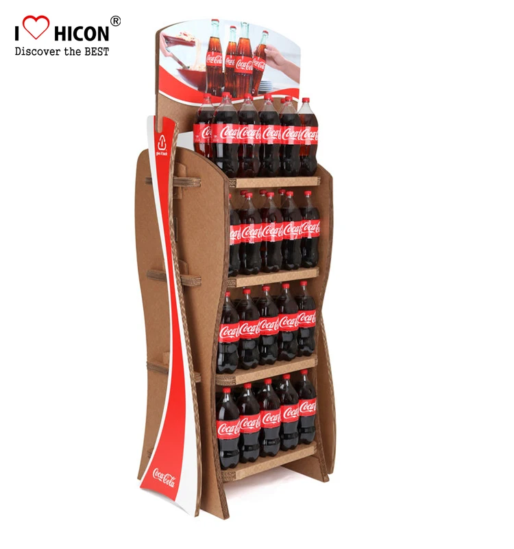 Merchandising Store Fixture Mdf Wooden Floor Standing Energy Drink Cola ...