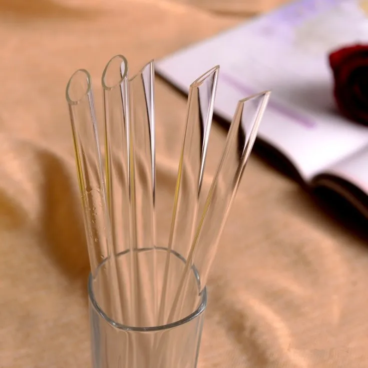 Reusable Sharp Pointed End Pyrex Glass Straw Drinking Straws For Bubble ...