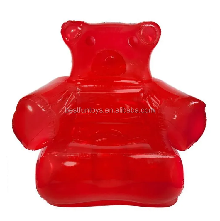 Gummy Bear Inflatable Chair Heavy Duty Plastic Funny Bear Sofa Folding ...