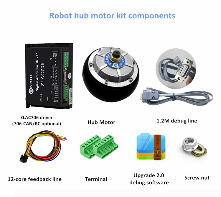 Factory Good Price 4.5 Inch 24v 200w 400rpm Double Shaft Mobile Robot ...