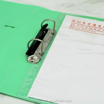 Stationery Office 2 Ring Hole Binder File Folder Custom Color Plastic ...