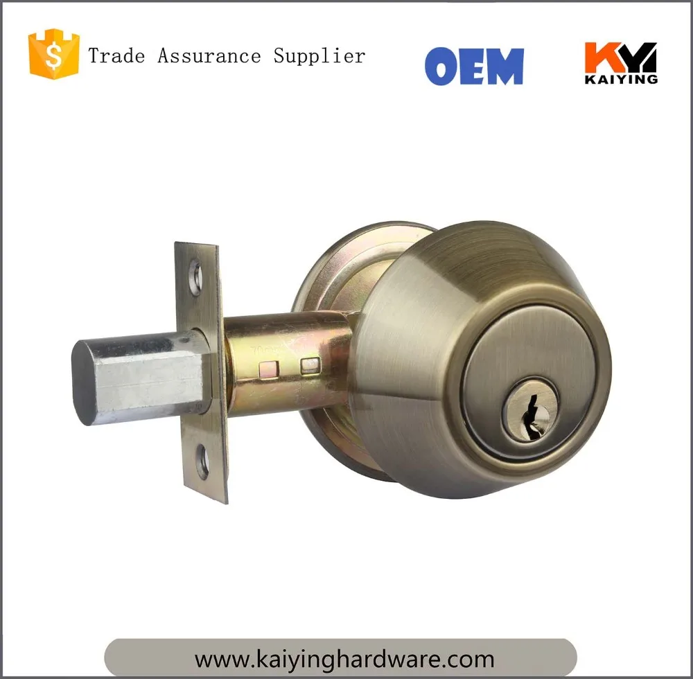 Single Cylinder & Double Cylinder Deadbolt Brushed Polished Brass Door ...