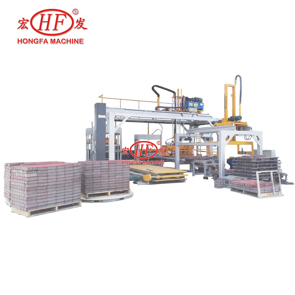 Guangxi Hongfa Concrete Brick Stacking Machine Automatic Palletizer Cement Block Making Machine ...