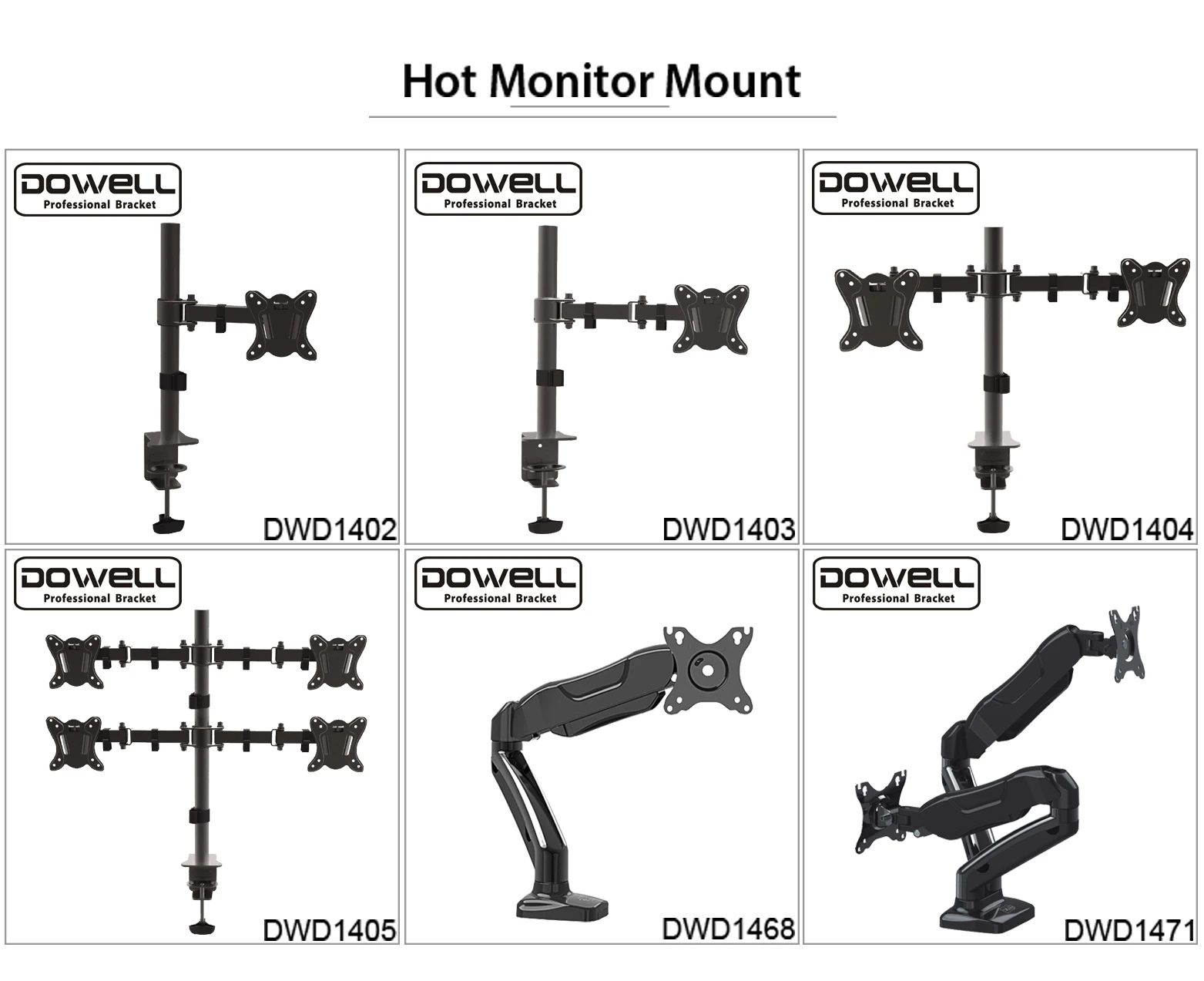 Modern Office Flexible Gas Spring Desk Mount Laptop And Computer ...