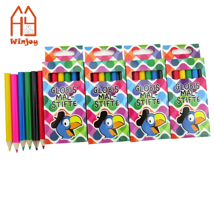 Custom Mini Promotional 6 Pack Color Pencil Set/colored Lead Color Half ...