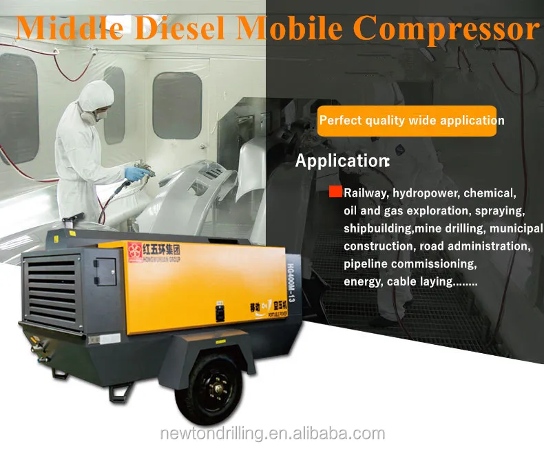 350 CFM 8bar Diesel Screw Air Compressor for Sale in Middle East