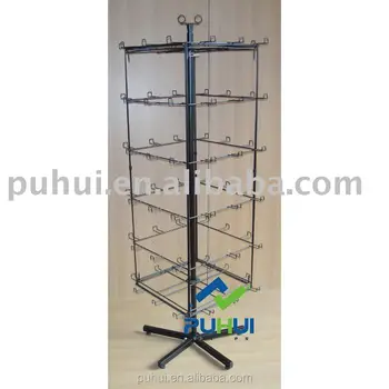 Four Sides Metal Floor Spinning Balloons Display Rack With Hook Hangers ...