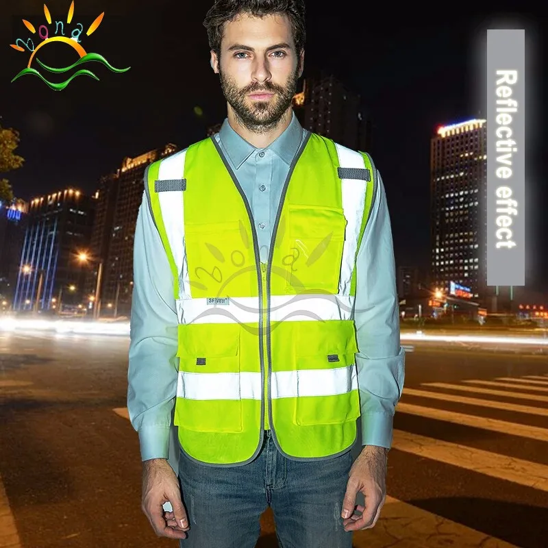 Fine Workmanship Reflective Vest,Blue Safety Jacket With 100% Polyester ...
