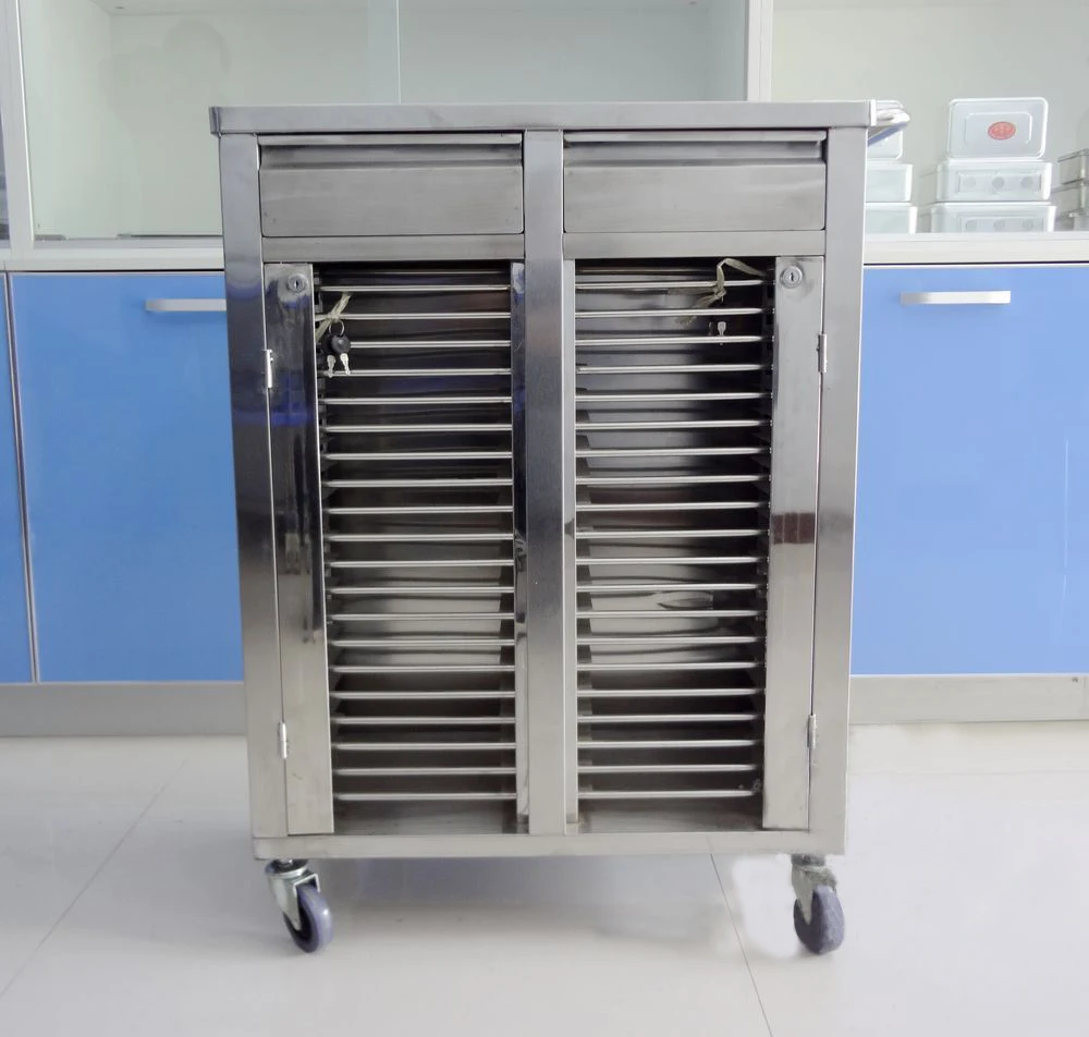 Hospital Stainless Steel Double Patient Chart/record Cart - Buy Medical ...