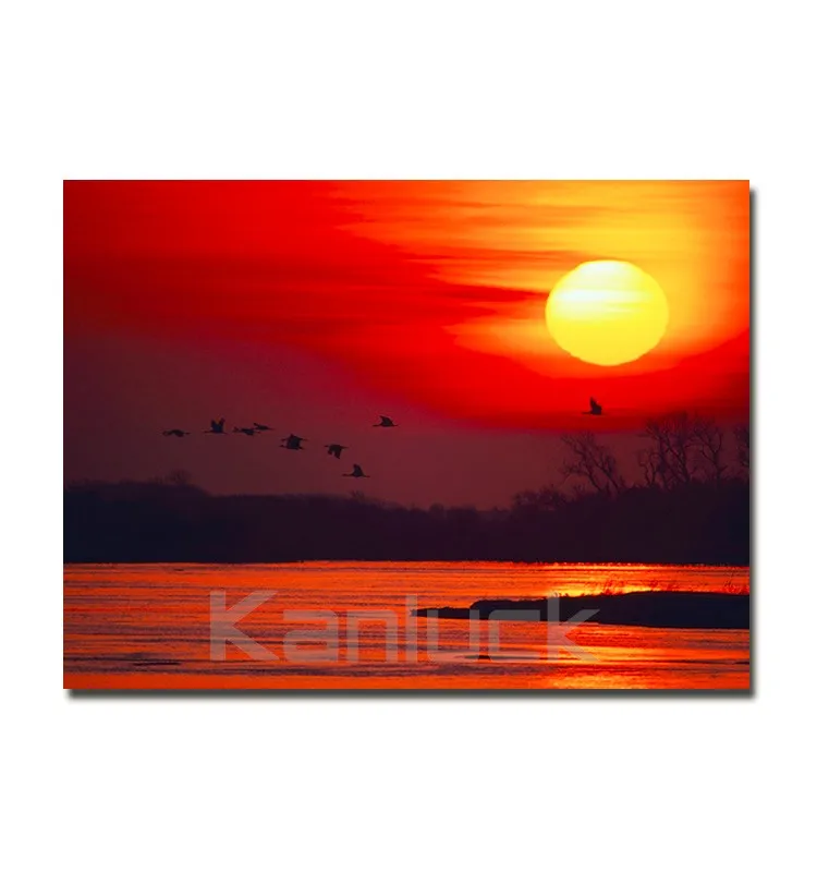 Sunset Pictures Giclee Printing On Canvas / Landscape Photographic ...
